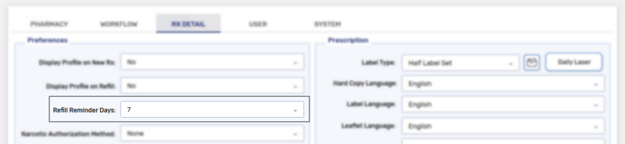 Setting Refill Reminder Activity Preferences